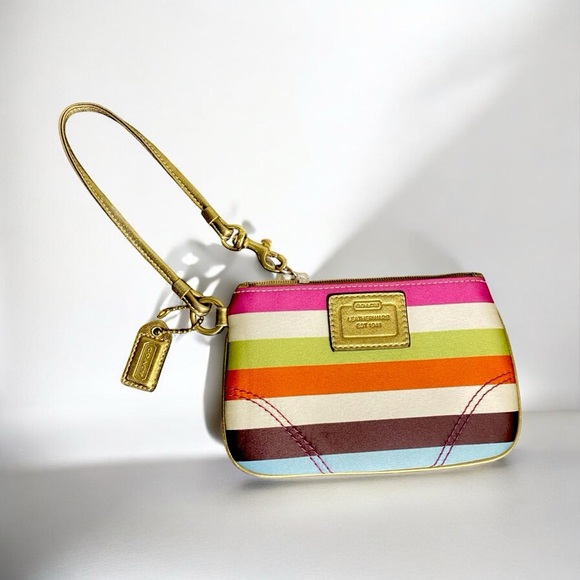 Coach | Bags | Coach Legacy Leatherware Patch Striped Wristlet Euc ...